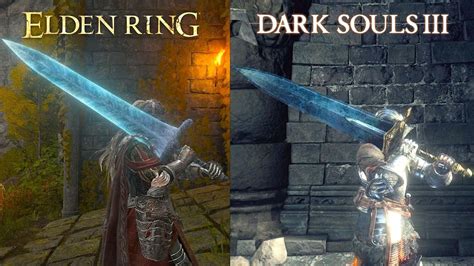 Elden Ring Vs Dark Souls Moonlight Great Sword Comparision Ps