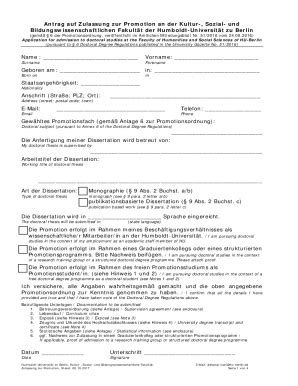 Ausf Llbar Online Fakultaeten Hu Berlin Antrag Auf Zulassung Zur