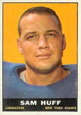 1961 Topps Sam Huff New York Giants Football Nfl Football Players