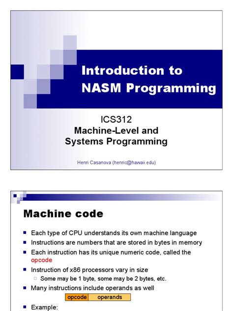 ics312 nasm first program pdf assembly language computer data