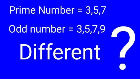 Prime And Odd Number Prime Number Odd Number Different Between Prime