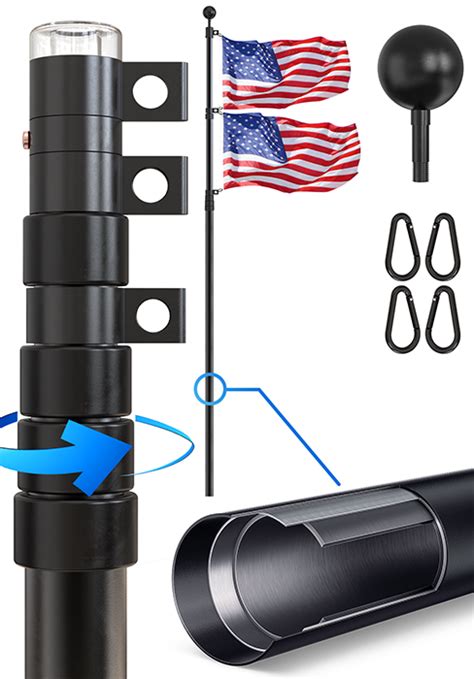 Amazon Ffily Heavy Duty Flag Pole Ft Gauge Extra Thick