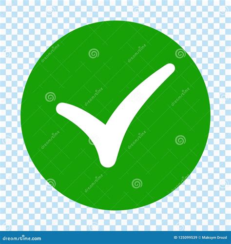 Green Check Mark Icon Isolated On Transparent Background Cartoon Vector