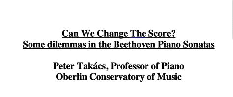 Can We Change the Score Peter Takács Pianist