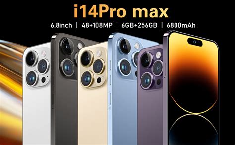 Huness I14 Pro MAX Smartphone débloqué batterie 6800 mAh écran HD de