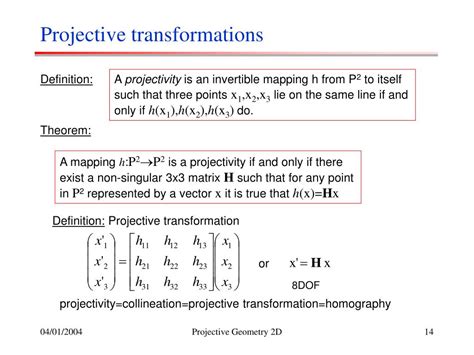 ppt projective geometry 2d powerpoint presentation free download id 6037708