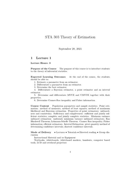 sta 303 lec 1 pdf estimator statistics
