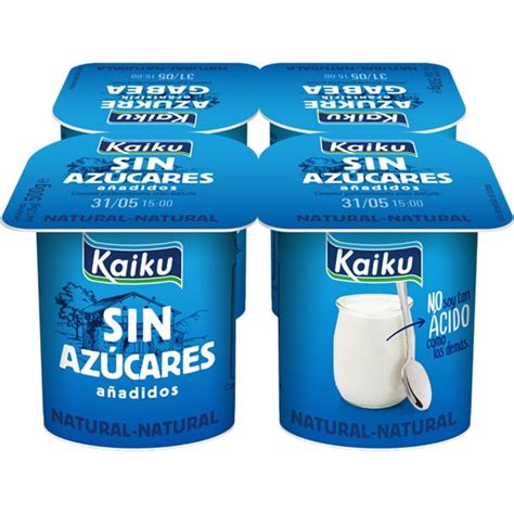 Yogur natural sin azúcares añadidos pack 4 unidades 125 g KAIKU