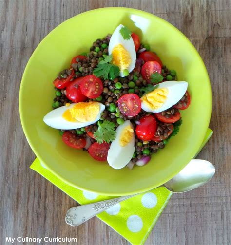 My Culinary Curriculum Salade De Lentilles Tomates Petits Pois Et