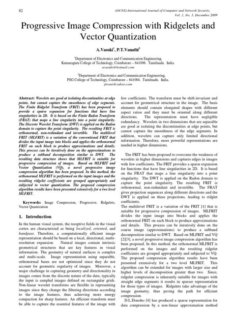 progressive image compression with ridgelets and vector quantization pdf wavelet data
