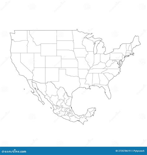 United States And Mexico Political Map Royalty Free Stock Photo