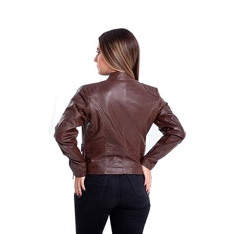 Jaqueta De Couro Bx Marrom Caf