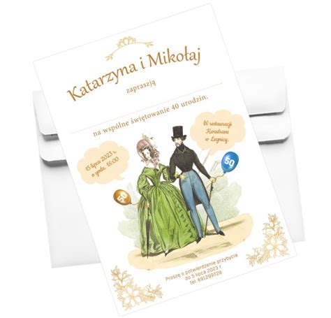 Zaproszenie na podwójne urodziny RETRO 13741879508 Allegro pl