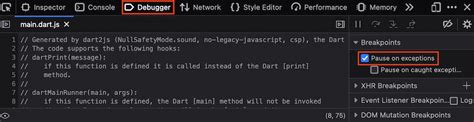 调试 Dart Web 应用 Dart
