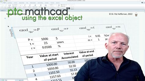ptc mathcad using the excel object youtube