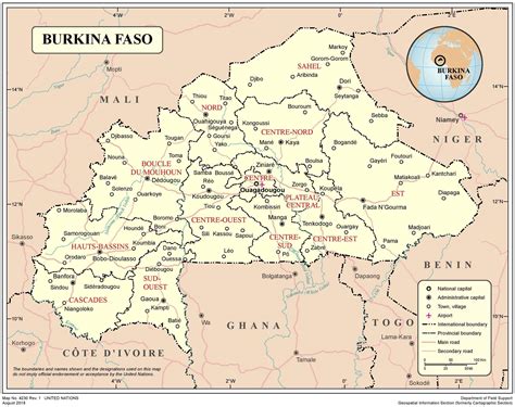 Carte Des Pays Avec Les Villes Le Burkina