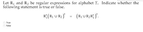 solved let r1 and r2 be regular expressions for alphabet 2