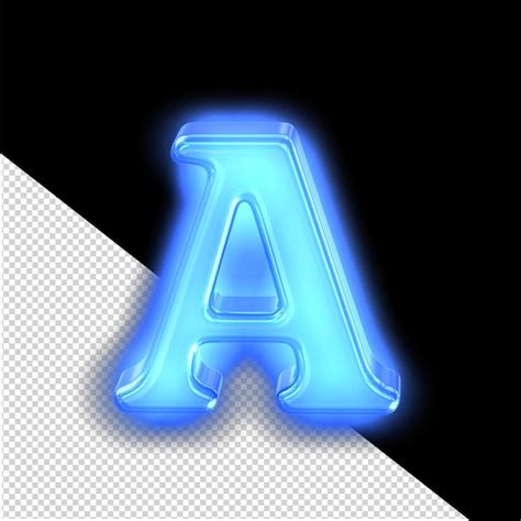El símbolo azul neón letra a Archivo PSD Premium