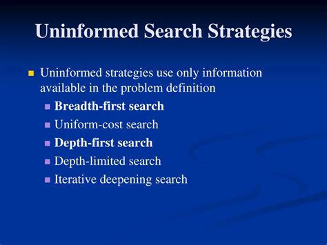 ppt uninformed search strategies powerpoint presentation free download id 2608872