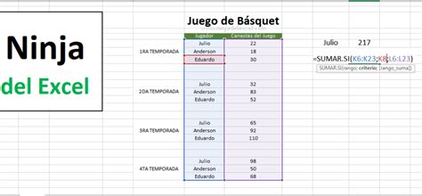 Función SUMAR SI en Excel Como Usar Ninja del Excel