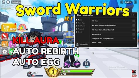 Roblox Sword Warriors Script Kill Aura Auto Rebirth Auto Egg And