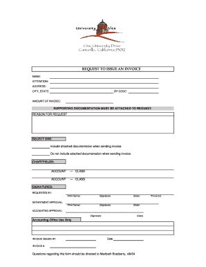 Fillable Online Csuci Request To Issue An Invoice Csuci Fax Email