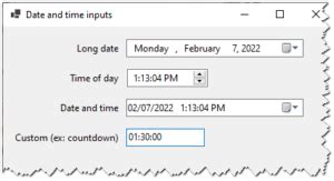 Winforms Date And Time Input Makolyte