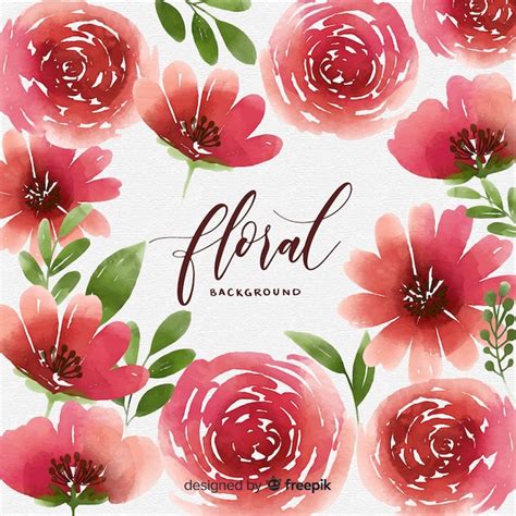 Fundo floral bonito aquarela Vetor Grátis