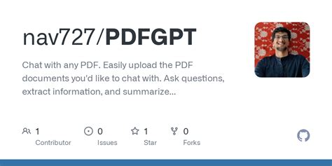 Github Nav Pdfgpt Chat With Any Pdf Easily Upload The Pdf