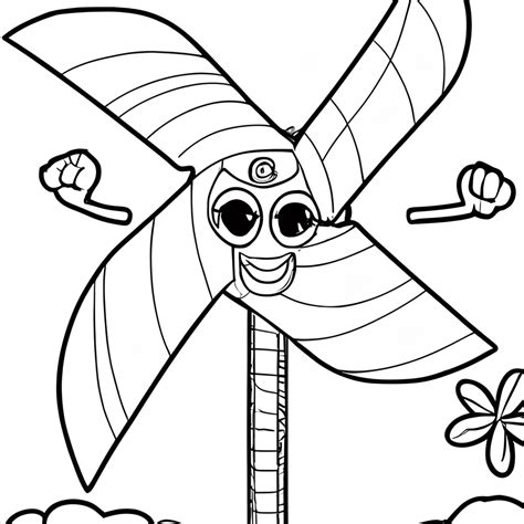 Wind Turbine Coloring Page Creative Fabrica