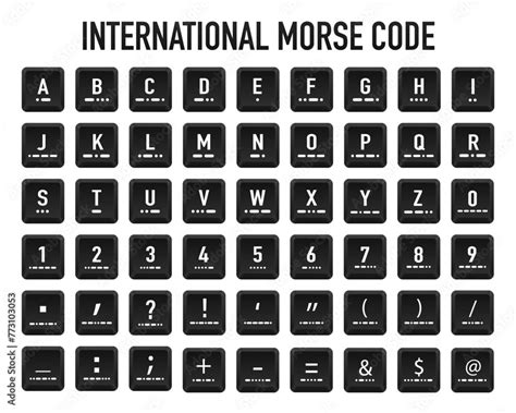 International Morse Code Set Of Letters Numbers And Punctuation Signs