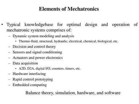 intro to mechatronics ppt download