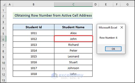How To Get Row Number From Range With Excel Vba Methods
