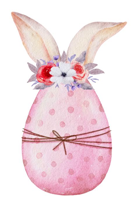 Easter Eggs With Ear Rabbit Watercolor 10334896 PNG