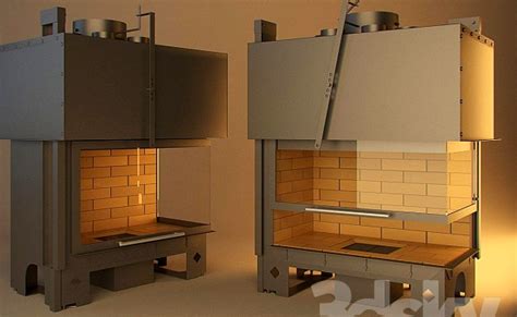 Firebox Fireplace Totem Lateral Horizon 1000 3d Model