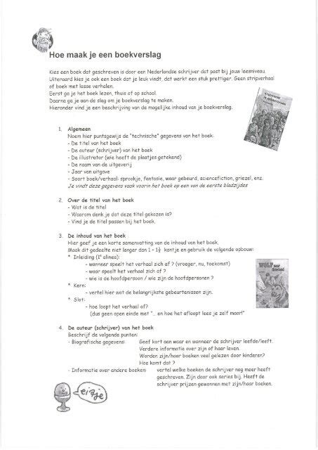 Hoe Maak Je Een Boekverslag Pdf Van Brienenoordschool
