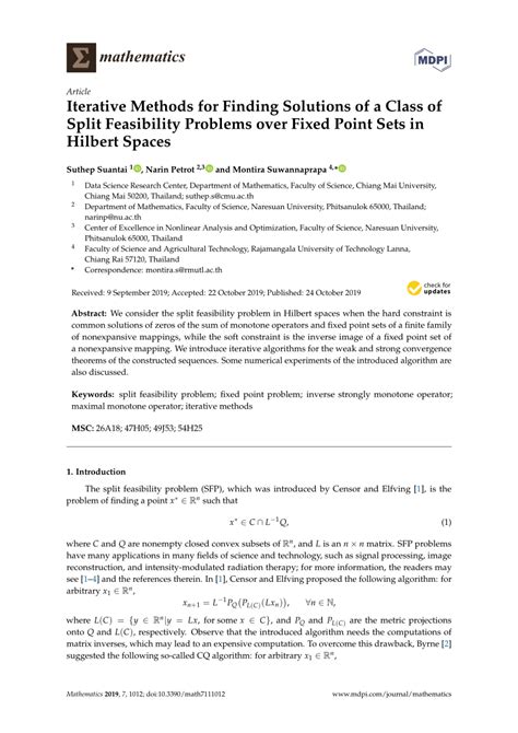 pdf iterative methods for finding solutions of a class of split feasibility problems over