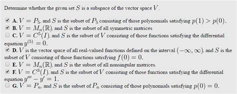 solved determine whether the given set s is a subspace of