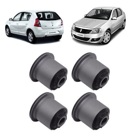 Kit 4 Bucha Bandeja Balança Dianteira Renault Sandero Logan em Promoção