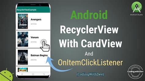 Android RecyclerView With CardView And OnItemClickListener Example