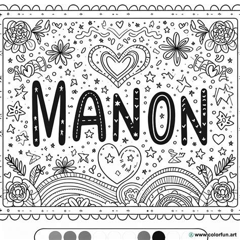 Coloriage du prénom Manon à Télécharger ou à Imprimer gratuitement