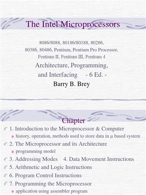 the intel microprocessors architecture programming and interfacing 6 ed pdf