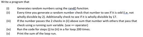 solved write a program that i generates random numbers