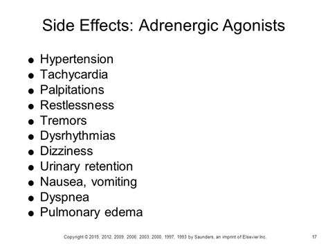 Adrenergic Agonist Side Effects
