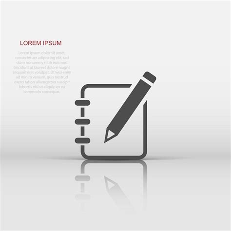 Bloc de notas editar documento con icono de lápiz ilustración vectorial