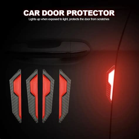 4pcs porta do carro anti colisão tira adesivos de corpo adesivos de