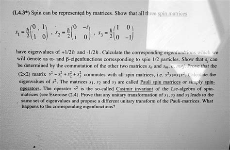 solved l43 spin can be represented by matrices show that all three spin matrices s2 s 48