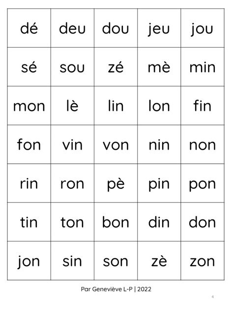 Loto Des Syllabes Complexes Jeu
