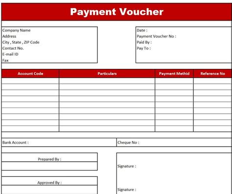45 FREE Payment Voucher Templates Formats