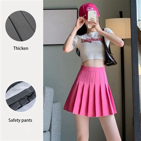 Jupe courte Mini jupes courtes plissées taille haute 20FA Rose red